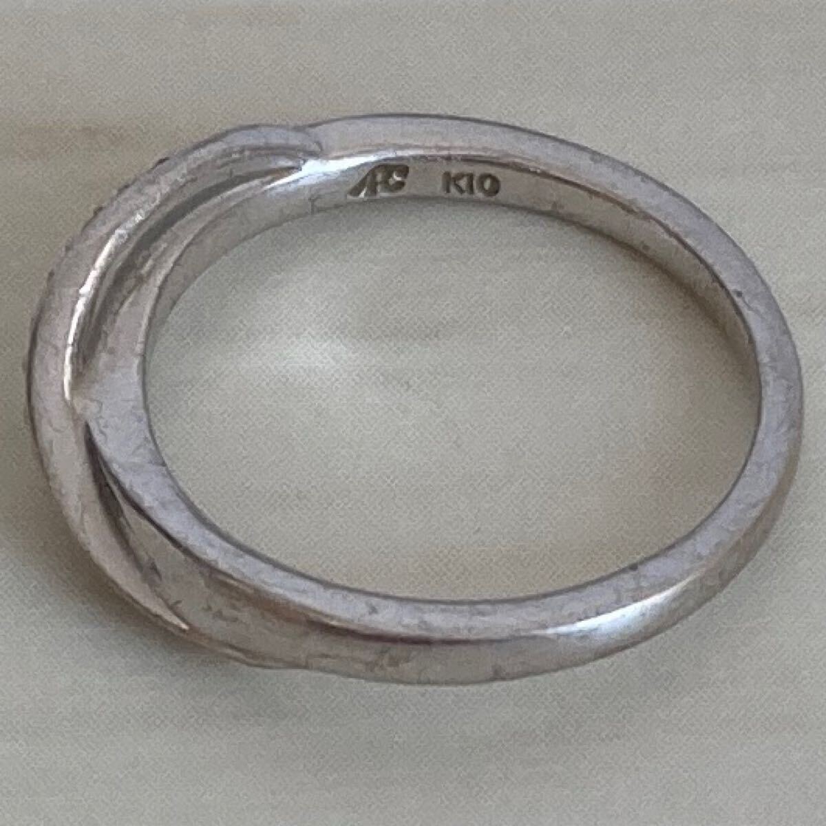 Yahoo!オークション - 4℃ K10 WG ダイヤモンド 指輪 リング 6号 レデ...