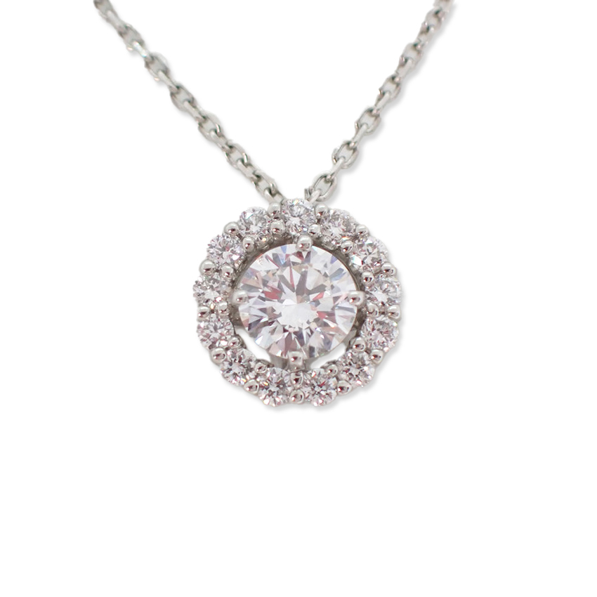 Yahoo!オークション - Pt900/850 ダイヤモンド/0.32ct ペンダント/ネッ...
