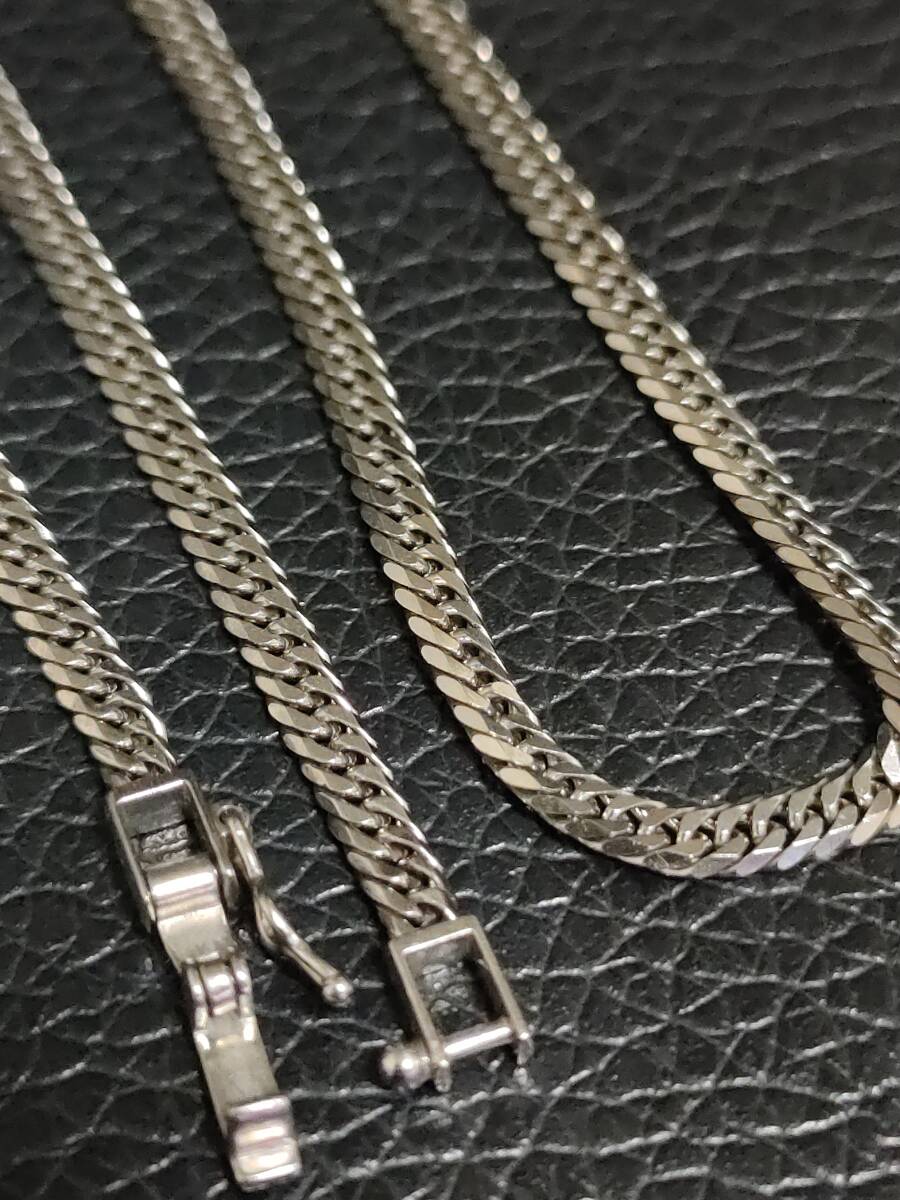 Yahoo!オークション - Pt850 喜平 6面ダブル ネックレス