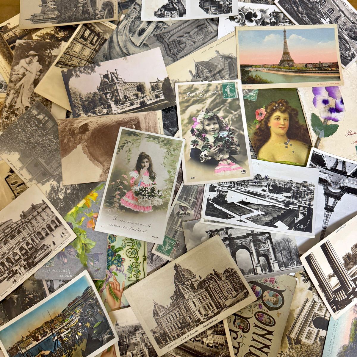 Yahoo!オークション - L425 100枚 フランス ヴィンテージ ポストカード...