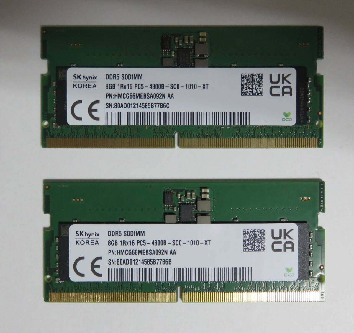 Yahoo!オークション - 中古 SKhynix DDR5 SODIMM PC5-4800B-SC0 8GB×...