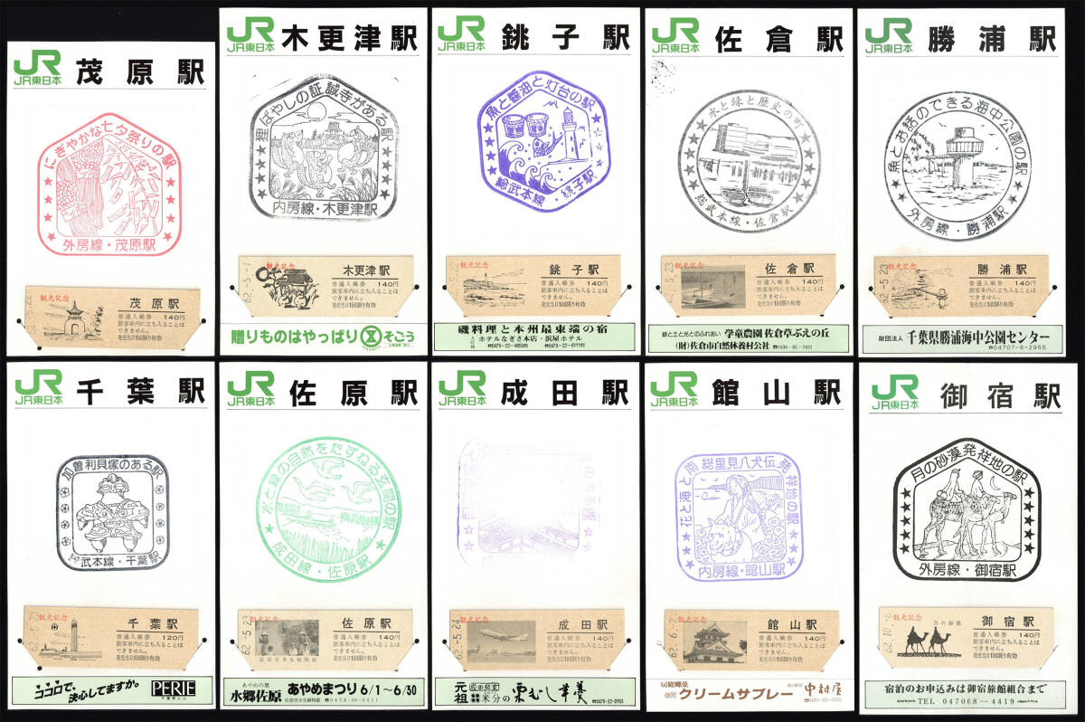 Yahoo!オークション - S62 JR東日本 スタンプ台紙付き記念入場券 10種