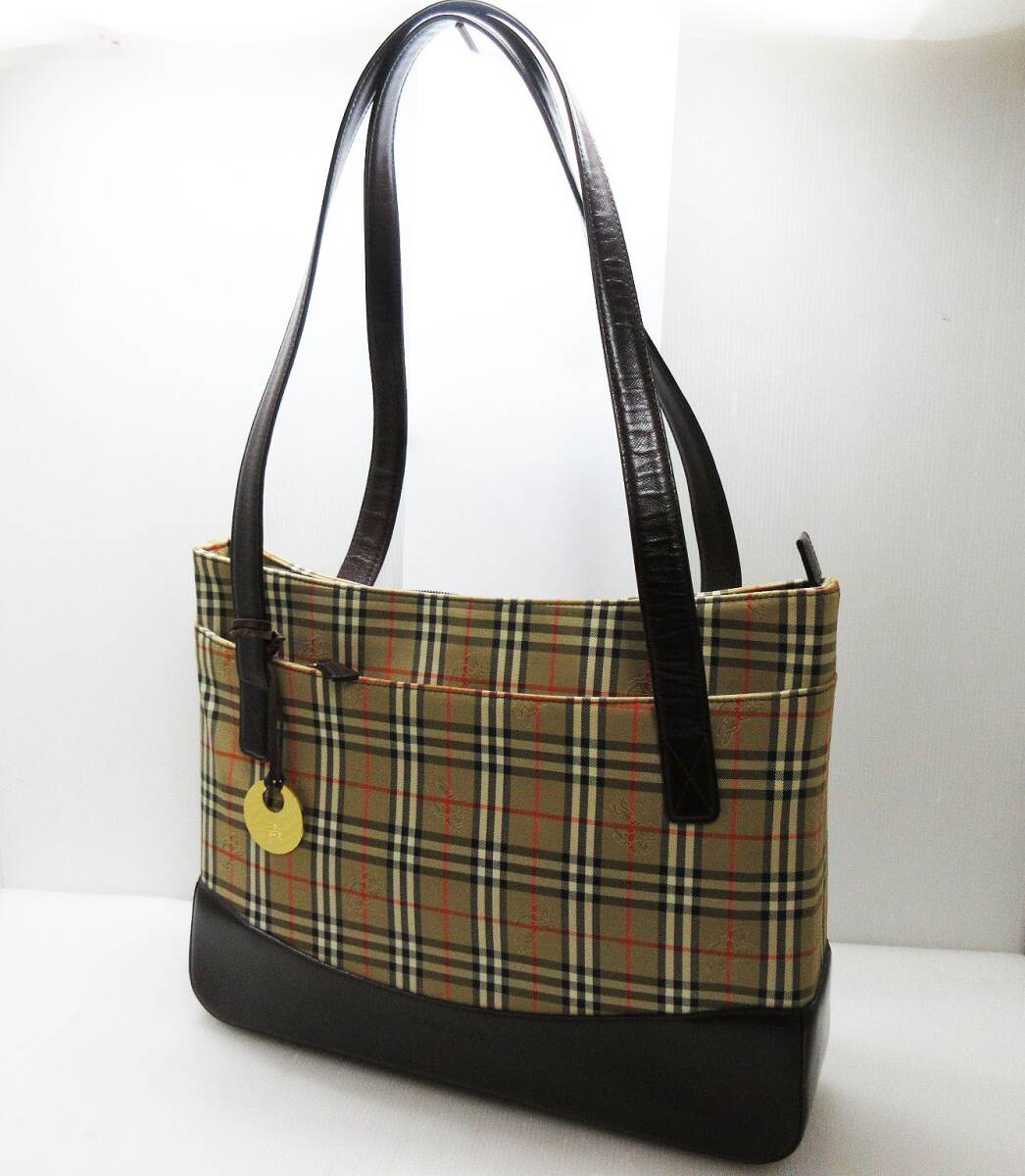 Yahoo!オークション - KM-5296【トートバッグ】BURBERRY/バーバリー ノ...