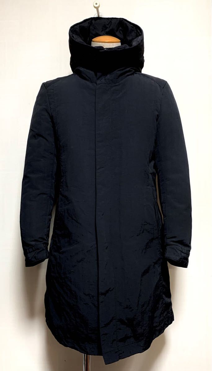 極上:GGD.フーデッド ダウン コート 2 黒/2WAY/ダウンライナー着脱可能/モッズコート型/Wジップ開/肩47幅53丈92/tornado mart 5351 type(Mサイズ ...