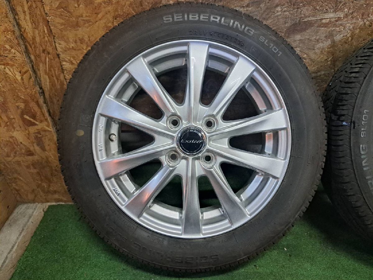 Exsteer 14インチ 4.5J +45 PCD100 4H 155/65R14 SEIBERLING SL101 2023年製 バリ山 夏タイヤ タイヤホイール 4本セット H44 ...