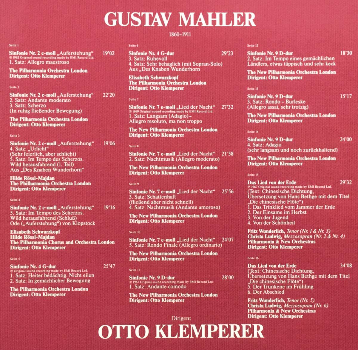 Yahoo!オークション - 独EMI 8LP 世界で唯一のセット品 クレンペラーが...