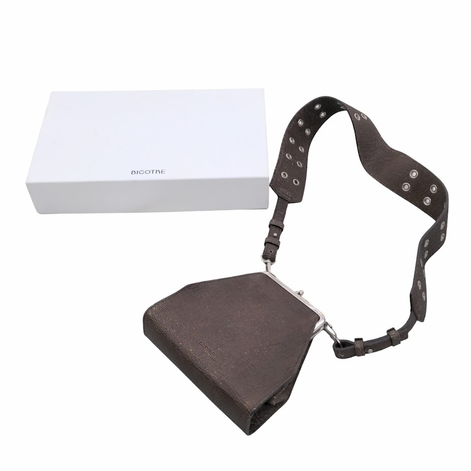 Yahoo!オークション - BIGOTRE HANDY ERRAND BIL ビゴター がま口 レザ...