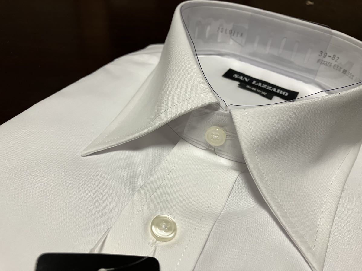Yahoo!オークション - SAN LAZZARO 白無地形態安定ワイシャツ 4L(48-88...