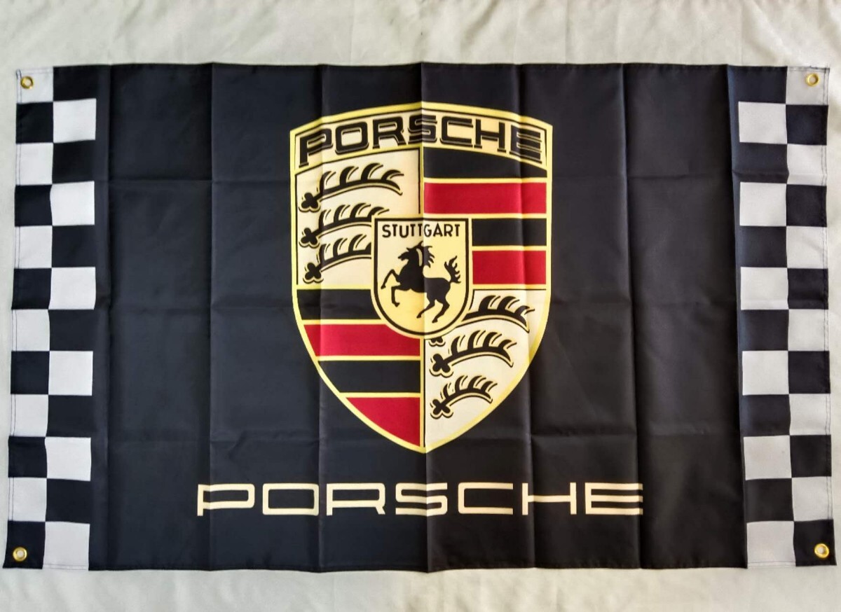 Yahoo!オークション - フラッグ T57 ポルシェポスター タペストリー ガ...