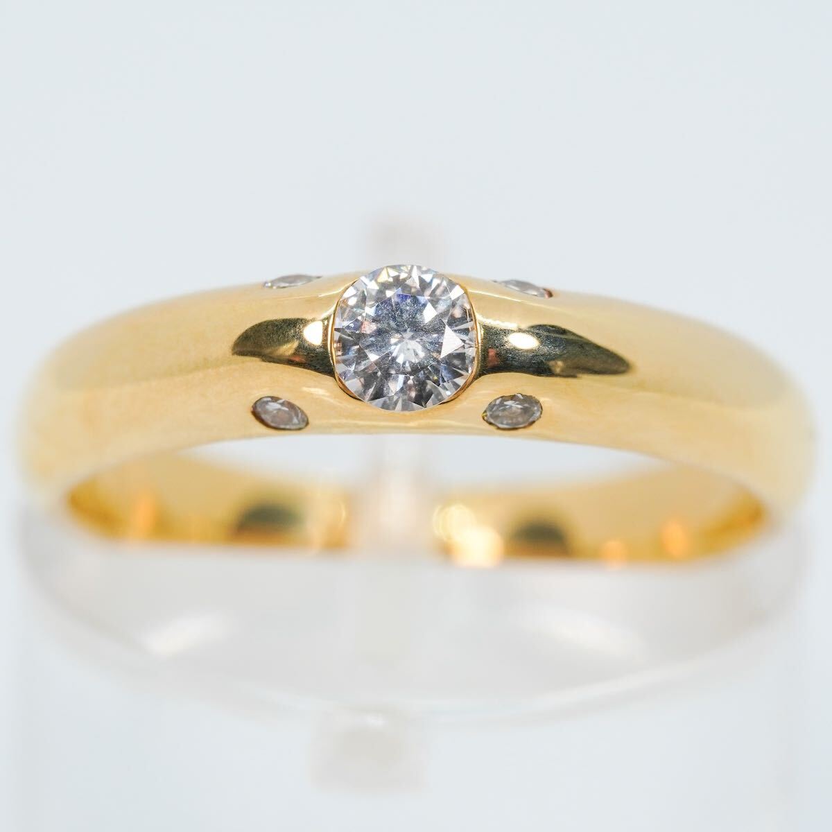 Yahoo!オークション - 1円〜 0.21ct K18YG 3.7g ♯11 鑑定付 天然ダイ...