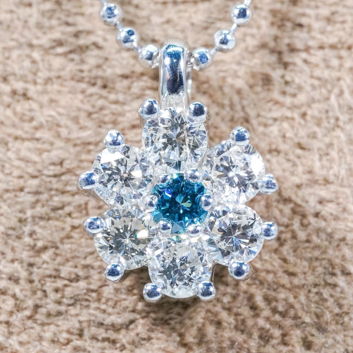 Yahoo!オークション - 1円〜 0.50ct PT850 3.8g 45cm 鑑定付 天然ダイ...