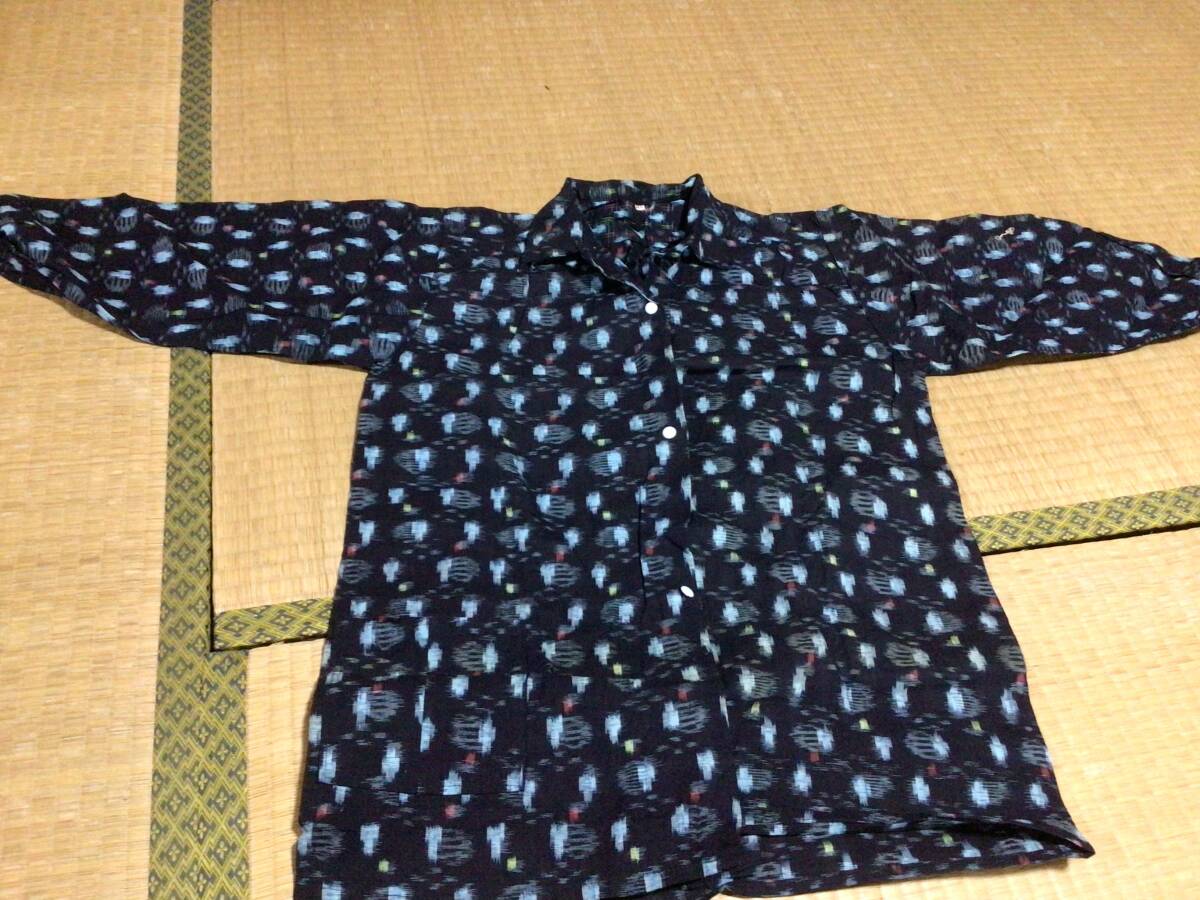 Yahoo!オークション - はなだの古布 NO81 絣木綿ブラウス ひっぱり ...