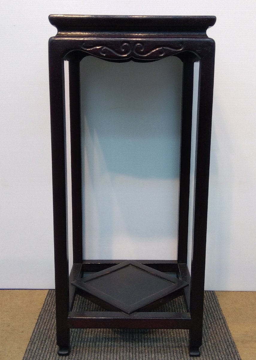 オールドカリモク 高卓 高さ75cm 香炉台 花台 飾り台 角高卓 盆栽台 フラワースタンド アンティーク karimoku 木工品(カリモク家具)｜売買されたオークション情報、yahooの ...