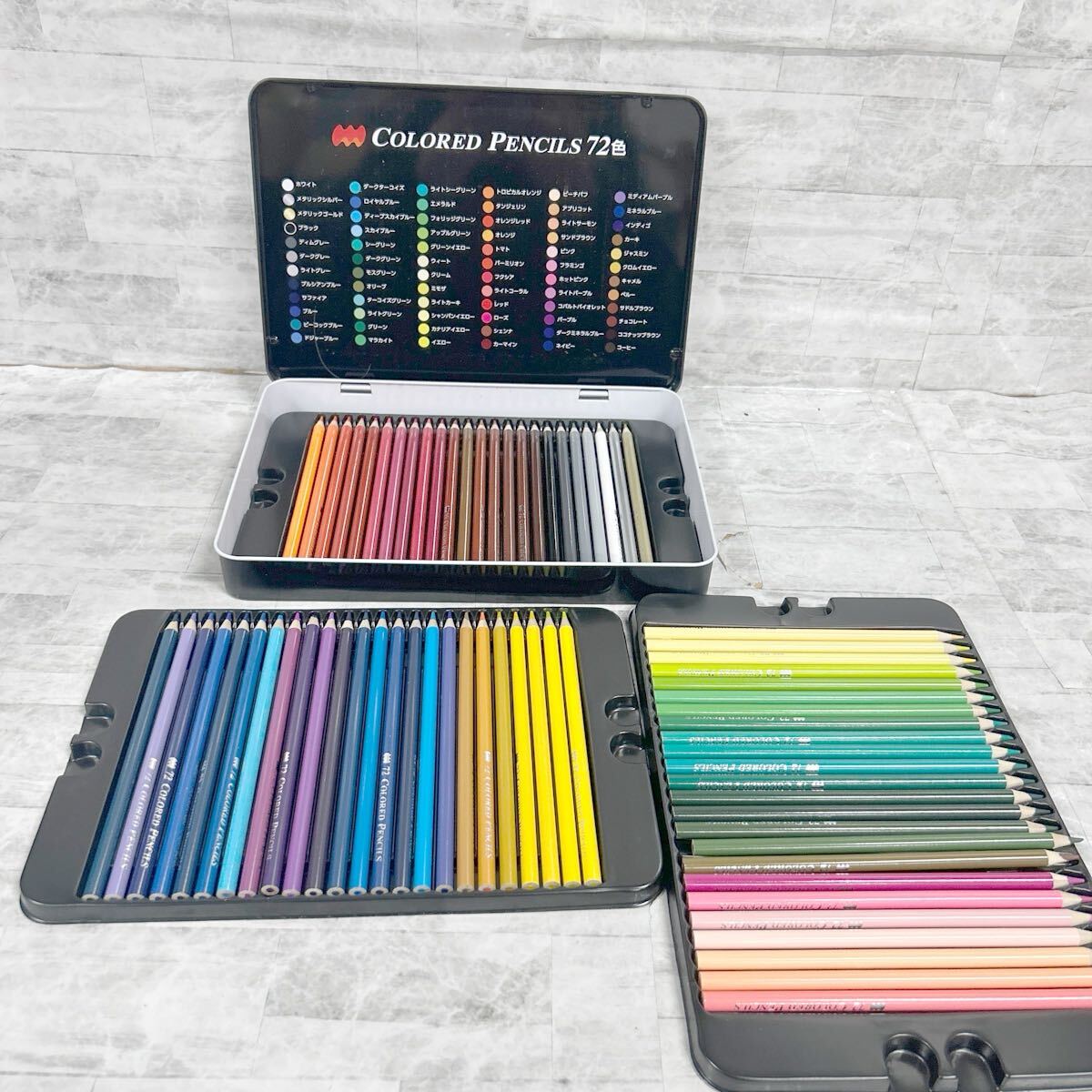 Yahoo!オークション - SKAM-160 色鉛筆 72色 カラフル色鉛筆 箱付き 未...