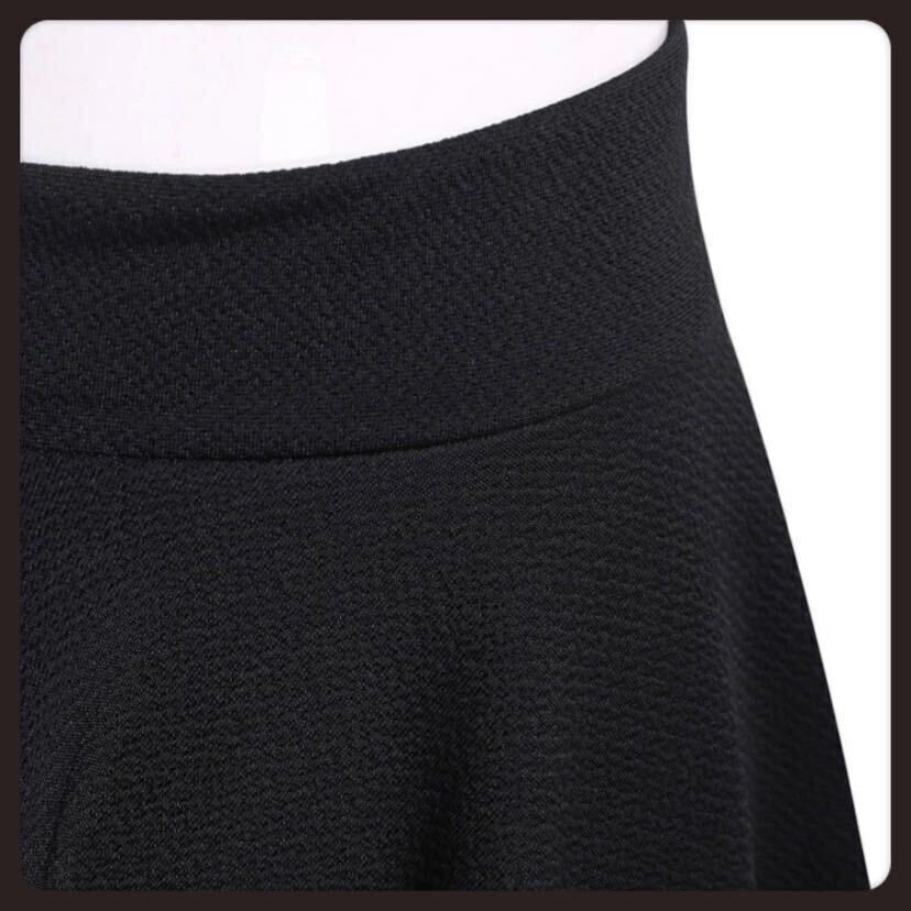 Yahoo!オークション - 【5L／ブラック】ウエストゴム フレア ミニスカ...