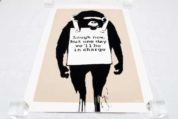 Yahoo!オークション - 希少 WCP Banksy バンクシー LAUGH NOW リプロダ...