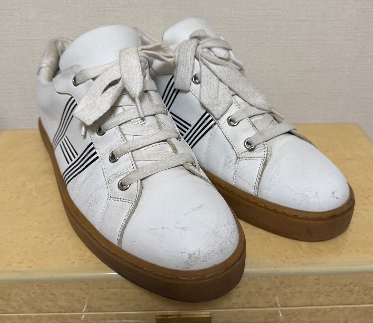 Yahoo!オークション - Herms Avantage Low Top Sneakers 42 エルメス ...