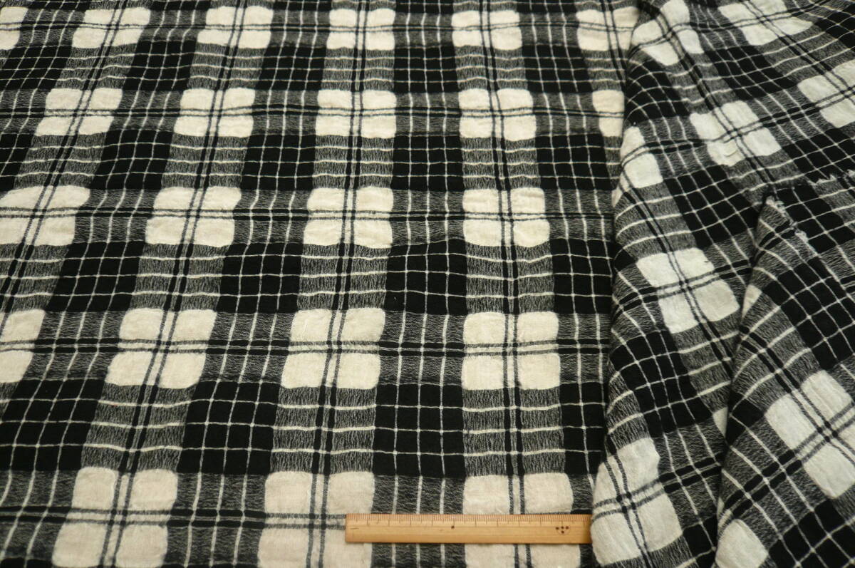 Yahoo!オークション - c359・ウール混・キナリ4m・格子・サッカー風...