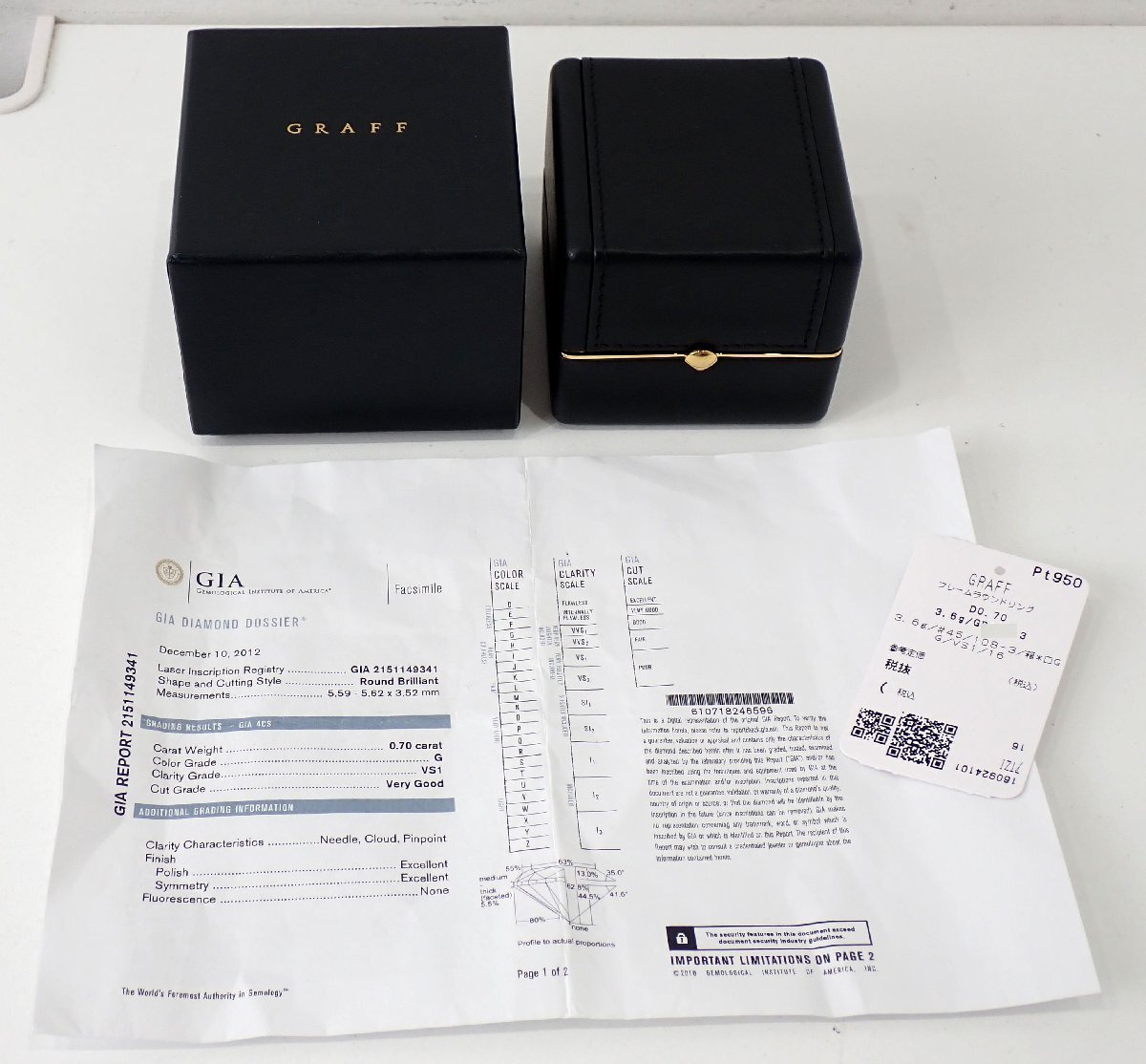 Yahoo!オークション - 定価120万↑磨き済 美品 GRAFF グラフ 0.7ct VS1...