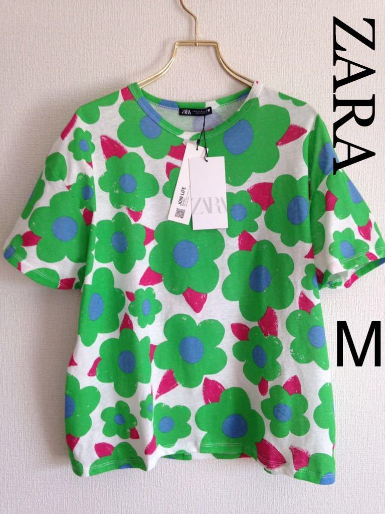 Yahoo!オークション - 新品 タグ付き 定価1490円 ZARA 花プリントトッ...