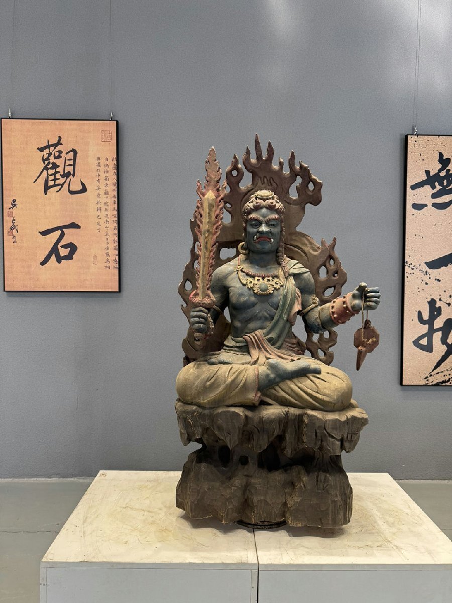 Yahoo!オークション - 観心・時代旧蔵 C838明時代 楠木不動明王 楠木...