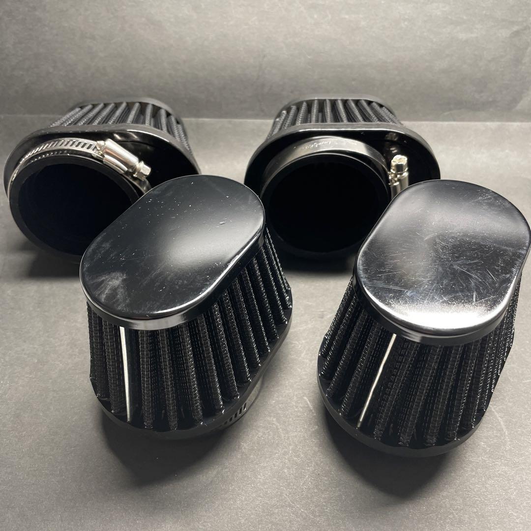 Yahoo!オークション - パワーフィルター4個 54mm 黒 オーバル型 カワサ...