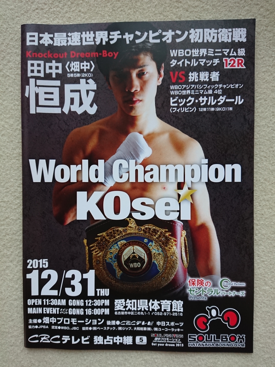 日本代購代標第一品牌【樂淘letao】-☆ ボクシング パンフレット Wbo世界ミニマム級タイトルマッチ2015 12 31 田中恒成 Vs