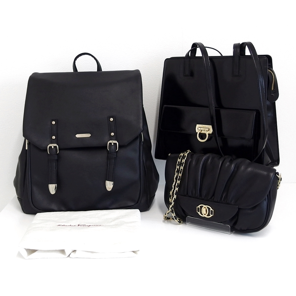 Yahoo!オークション - C24-F-190【ブランドバッグ3点まとめ】Ferragam...