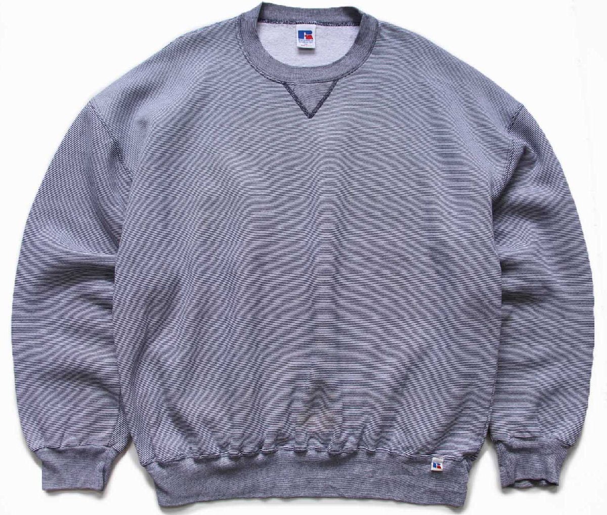 90s USA製 RUSSELLラッセル ボーダー 前V スウェット 紺×白 XL オールド ビンテージ 細ピッチ ガゼット オーバーサイズ ビッグサイズ(XLサイズ以上)｜売買された ...