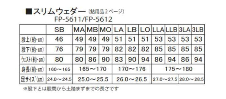 Yahoo!オークション - 新品 エクセル FP-5612 スリムウエーダー 中割 ...