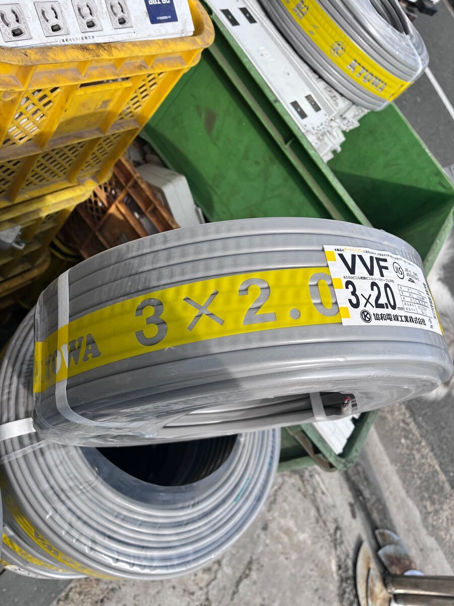 Yahoo!オークション - 大阪 新品 協和 VVF ケーブル 100m 3x2.0mm 60...