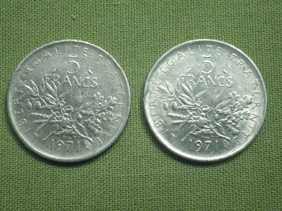 Yahoo!オークション - J16 フランス 5フラン 1971 2枚