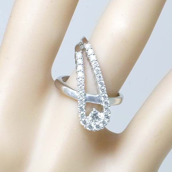 Yahoo!オークション - カラチ ダイヤモンド 0.10ct 0.46ct 18金ホワイ...