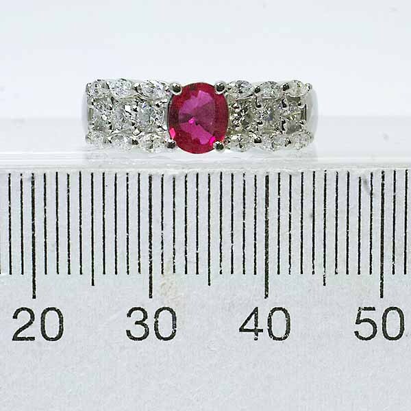 Yahoo!オークション - ルビー 0.64ct ダイヤモンド 0.80ct プラチナ Pt...