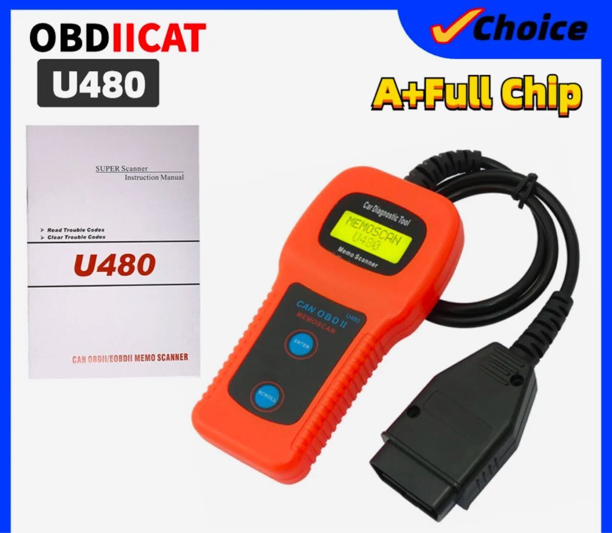 Yahoo!オークション - OBD2 スキャナー U480 OBDII OBD 故障診断テスタ...
