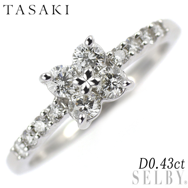 Yahoo!オークション - 田崎真珠 K18WG ダイヤモンド リング 0.43ct フ...