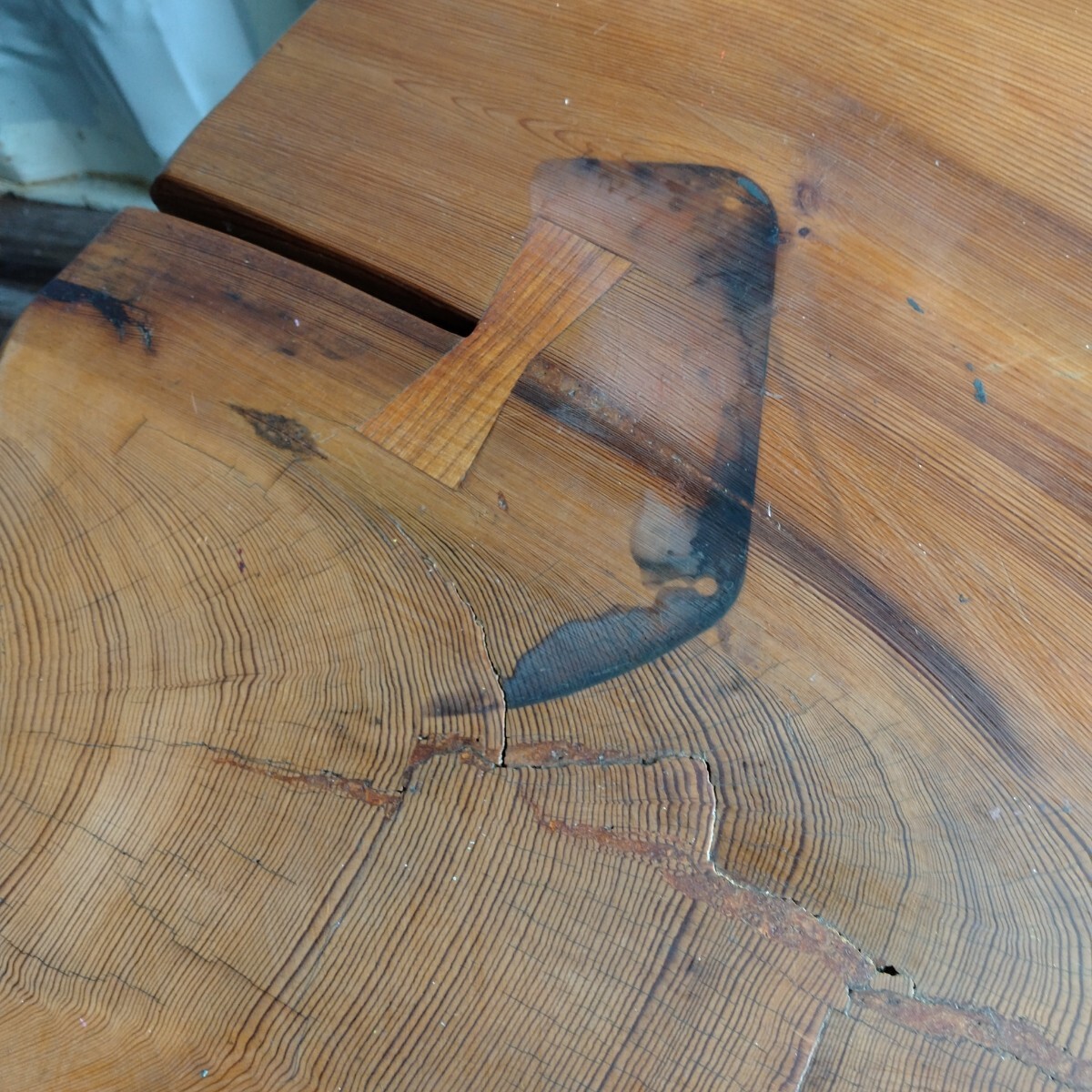 Yahoo!オークション - 一枚板 テーブル 天板厚み7㎝ W167×D123×H73.5...