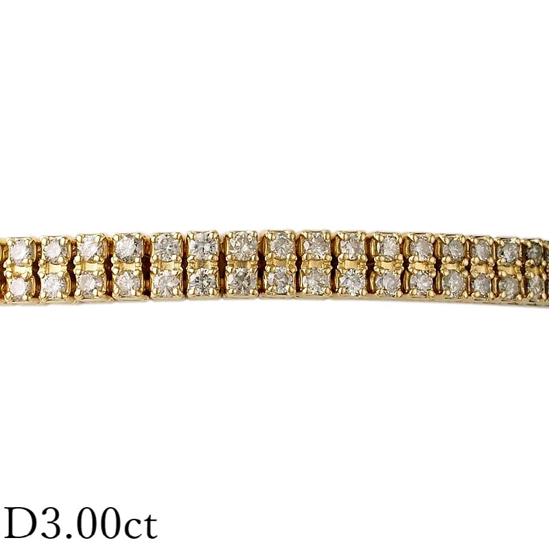 Yahoo!オークション - ダイヤモンド/3.00ct 2重デザイン ブレスレット ...