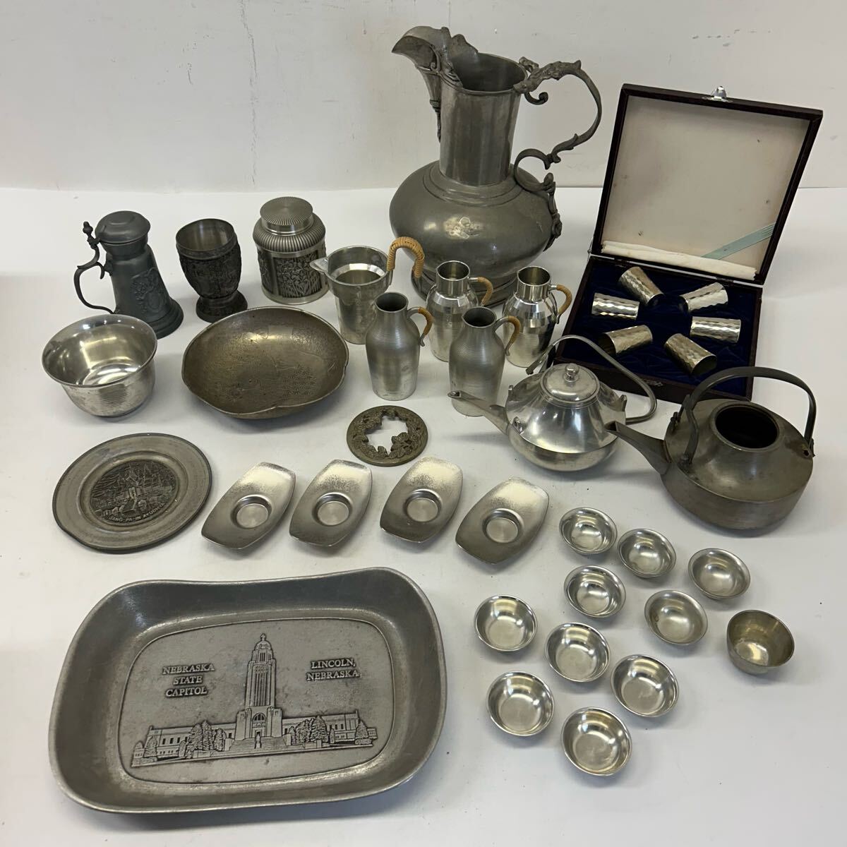 Yahoo!オークション - 【SN】錫製品 約6 6kg まとめて ピューター 急須...