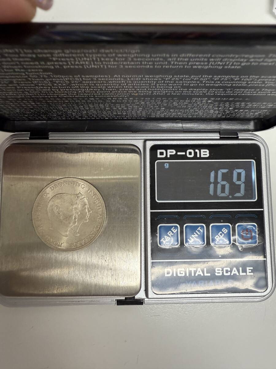 Yahoo!オークション - T147 デンマーク 5クローネ銀貨 フレデリック9世...