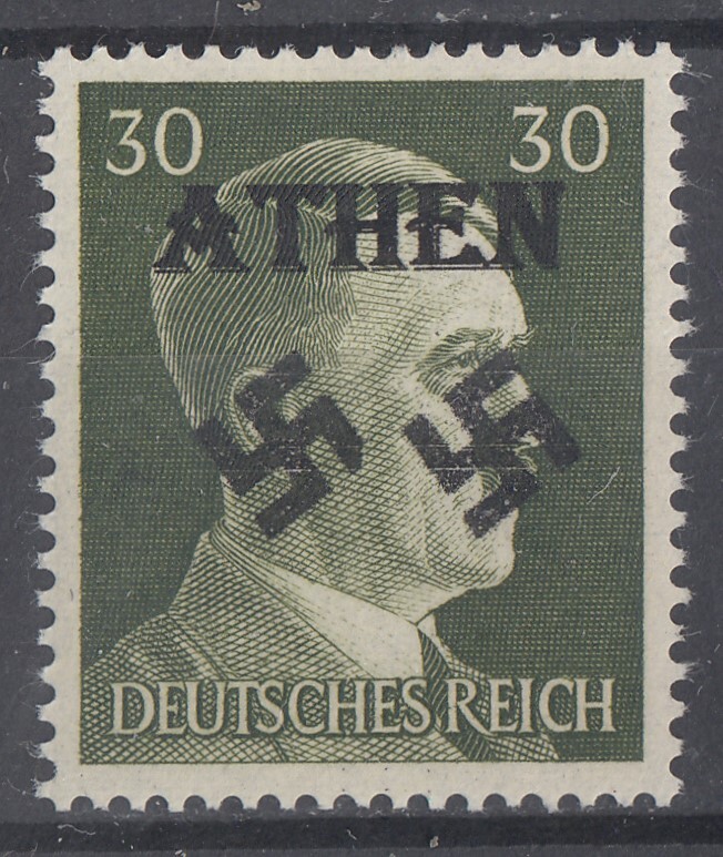 Yahoo!オークション - ドイツ第三帝国占領地 普通ヒトラー(ATHEN)加刷...