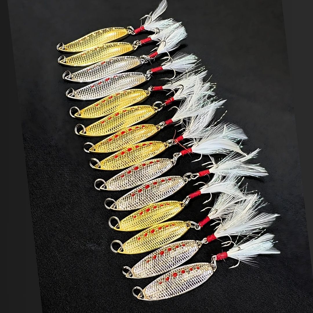 Yahoo!オークション - ルアー スプーン 14個セット 20g 15g 10g 7g ブ...