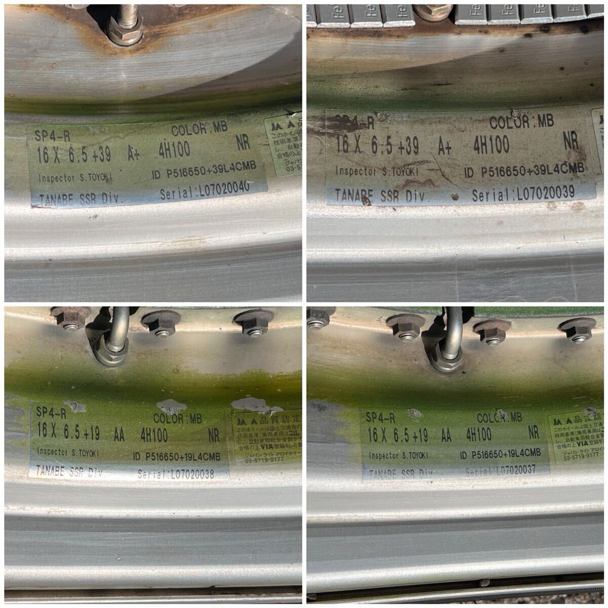 Yahoo!オークション - タナベ SSR SP4-R 4H PCD100 6.5J+39 / 6.5J+19 ...
