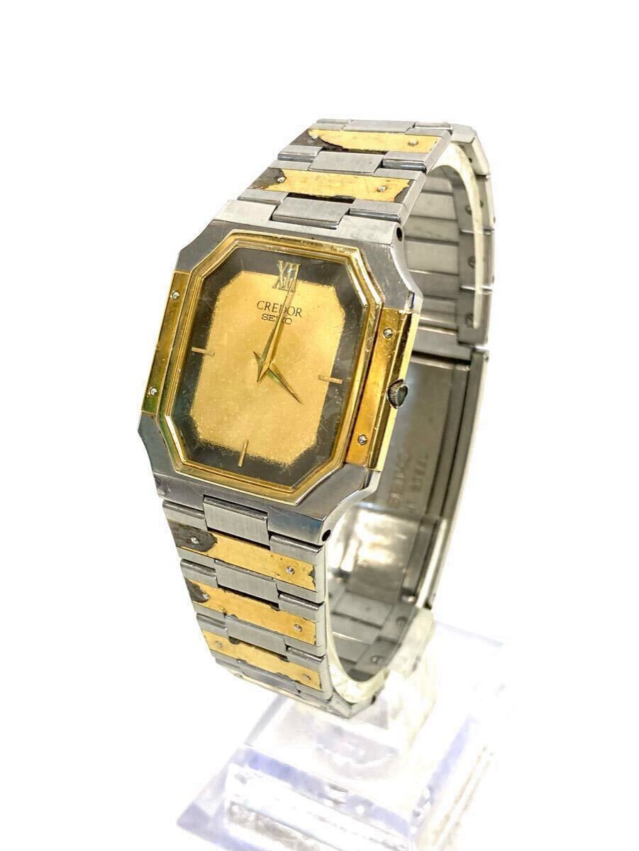 SEIKO セイコー CREDOR クレドール コンビ 14K BEZEL 9300-5320 メンズ クォーツ 腕時計 2針 総重量約52.78g 不稼働品 T396-11(クレドール ...