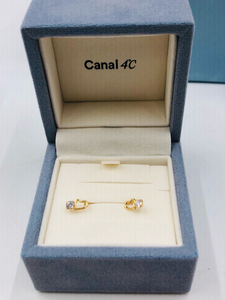 Canal 4℃ カナルヨンドシー K10 イエローゴールド ハート型ピアス 151136153002 総重量約0.4g 箱付き(ピアス)｜売買されたオークション情報、yahooの商品情報を ...