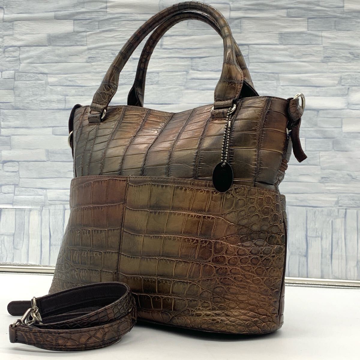 級 参考定価50万 A4 JRA クロコダイル ビジネス メンズ トートバッグ ショルダーバッグ 2WAY エキゾチックレザー 特殊染 鰐革 1円(トートバッグ)｜売買されたオークション情報 ...