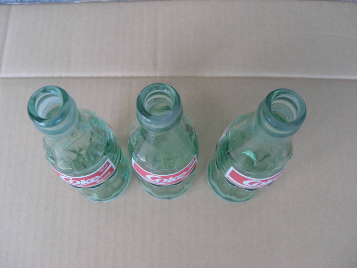 Yahoo!オークション - 3本 コカ・コーラ Coca-Cola 190mL 瓶 空き瓶 ...