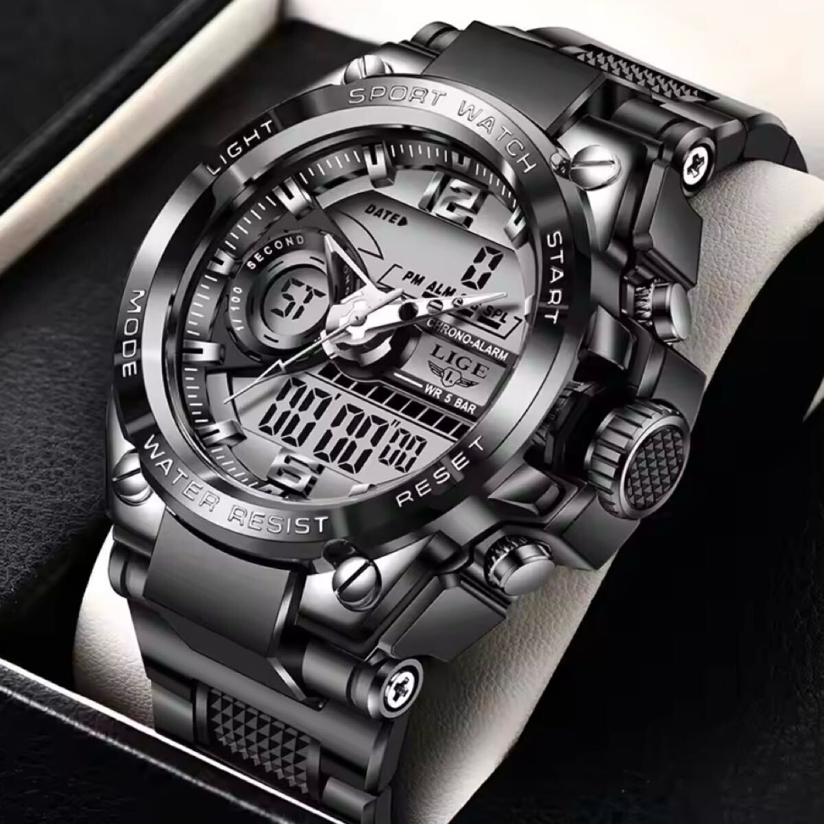 Yahoo!オークション - 新品 LIGE スポーツデュアルウォッチ 50m防水腕...