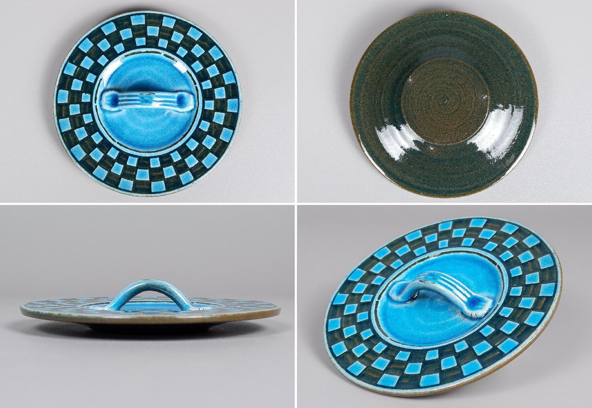 Yahoo!オークション - 【MKA】日吉窯 加藤丈佳 青釉葡萄文水指 共箱 美...