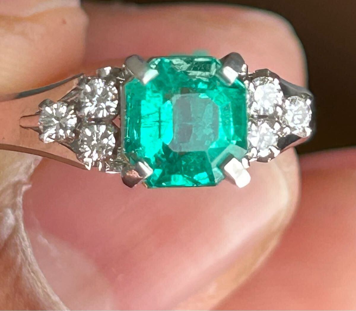 エメラルドカット 1.14ct エメラルドと 0.14ct ダイヤモンドのリング(エメラルド)｜売買されたオークション情報、yahooの商品情報をアーカイブ公開 - オークファン（aucfan ...